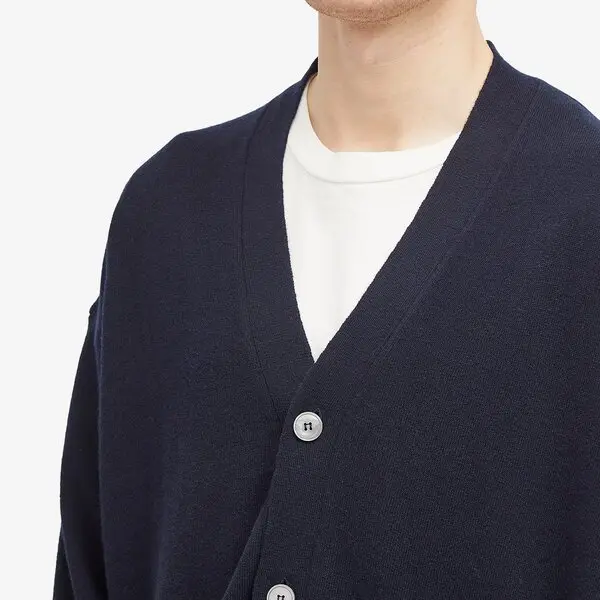 Studio Nicholson Parr Lambswool Knit Cardigan In Darkest Navy - 60